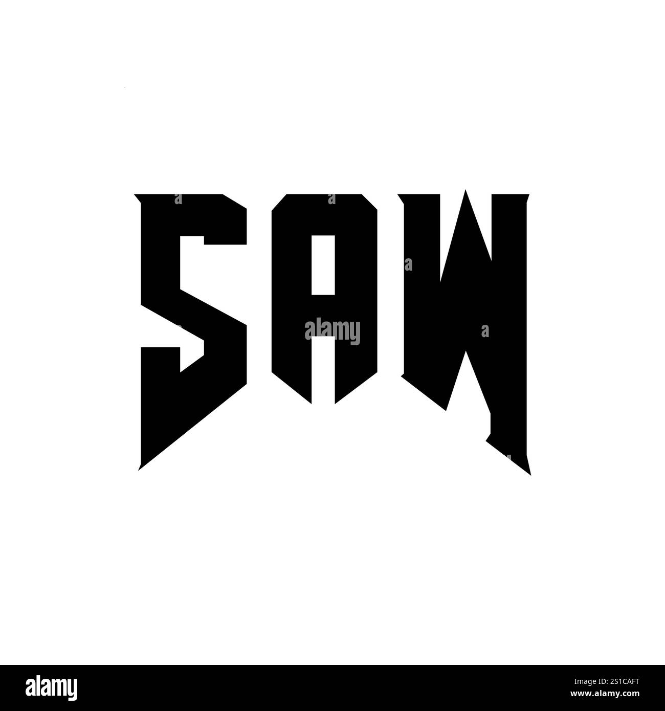 SAW letter logo design for technology company. SAW logo design black ...