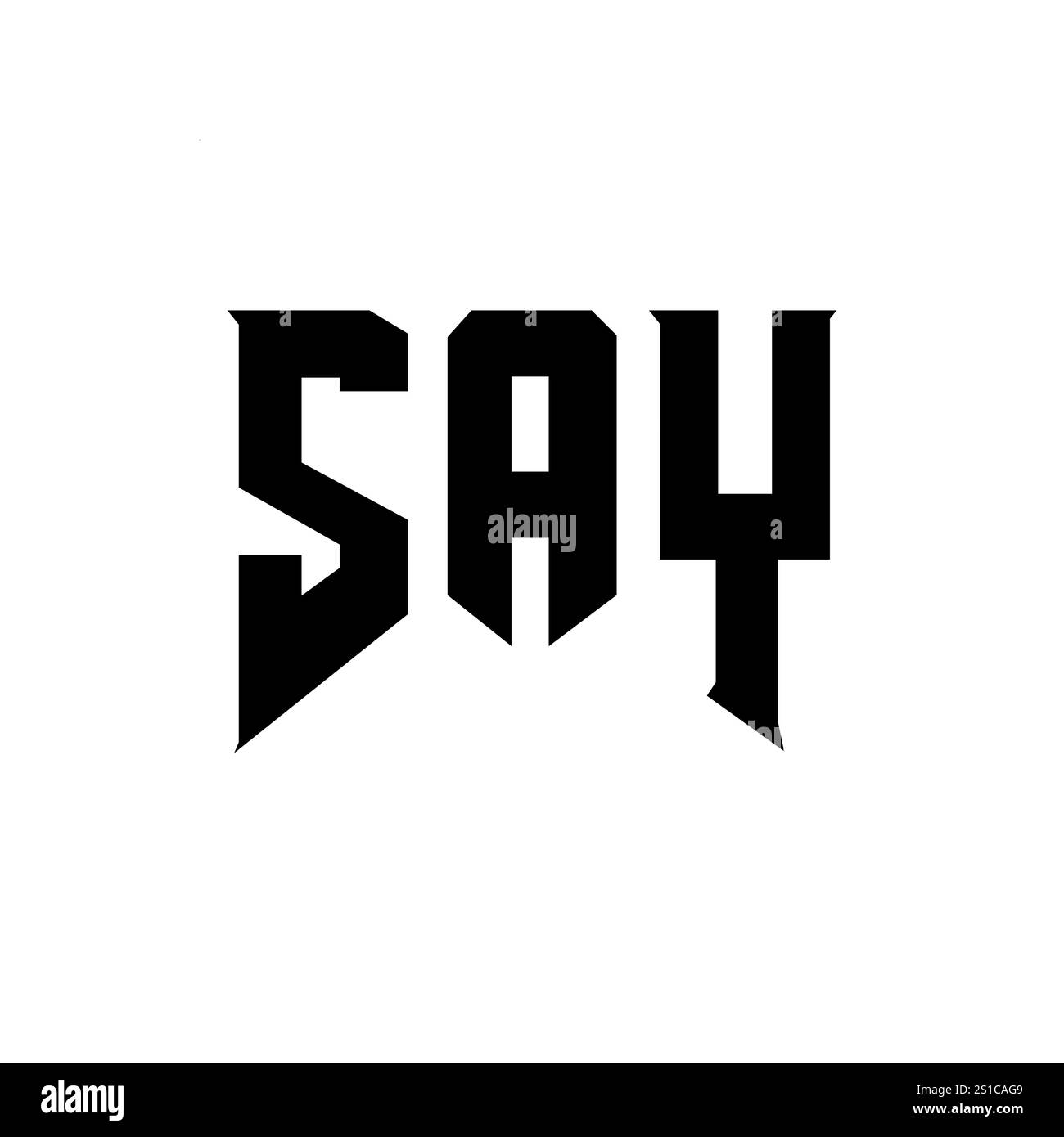 SAY letter logo design for technology company. SAY logo design black ...