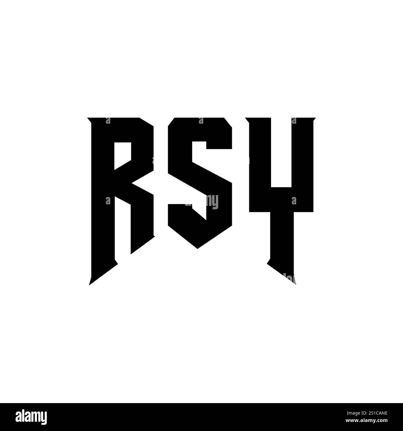 RSY letter logo design for technology company. RSY logo design black and white color combination ...