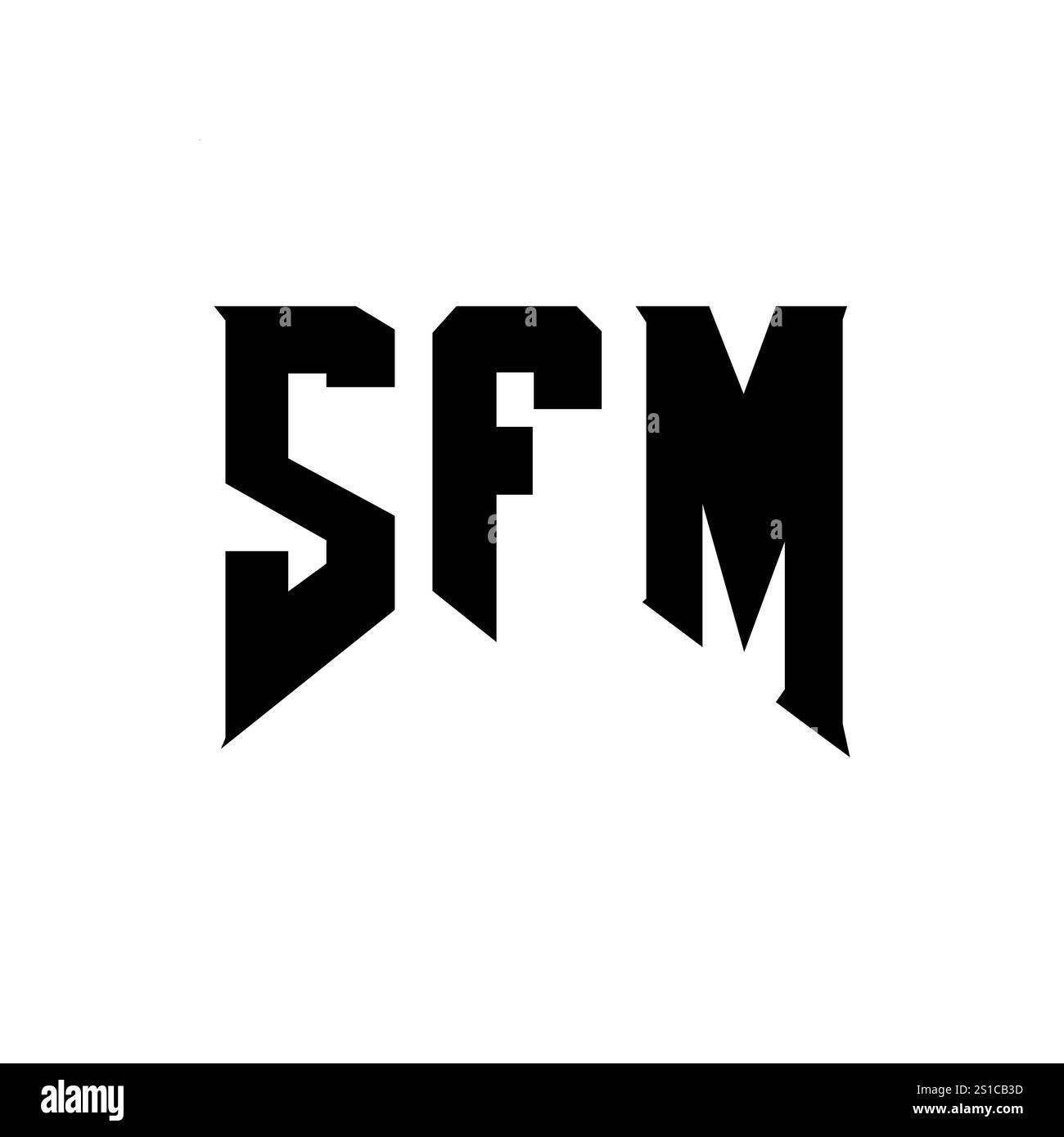 SFM letter logo design for technology company. SFM logo design black and white color combination ...