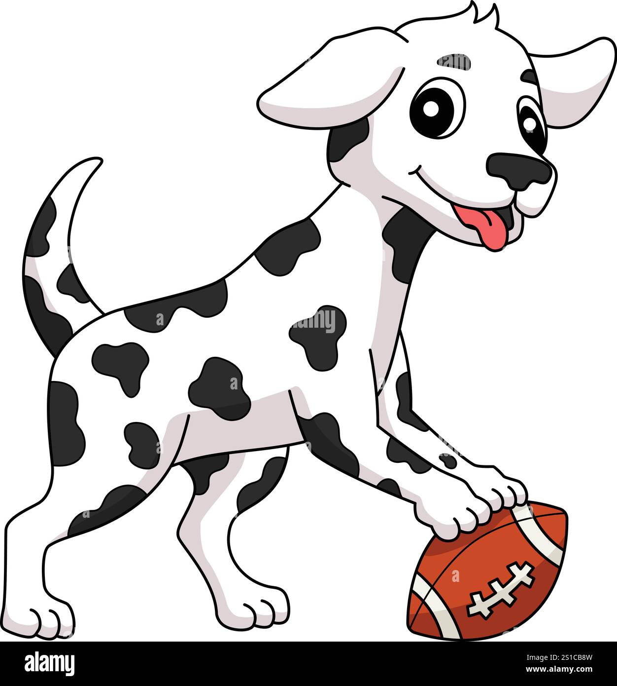 American Football Dog Playing Cartoon Clipart Stock Vector Image & Art ...