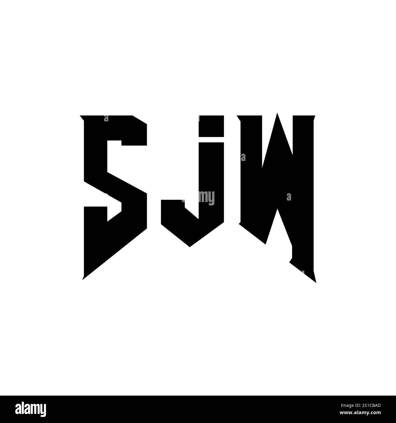 SJW letter logo design for technology company. SJW logo design black ...