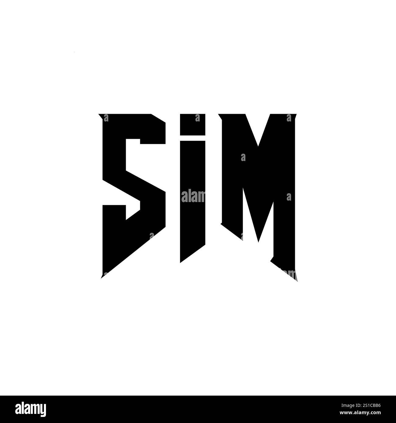 SIM letter logo design for technology company. SIM logo design black ...