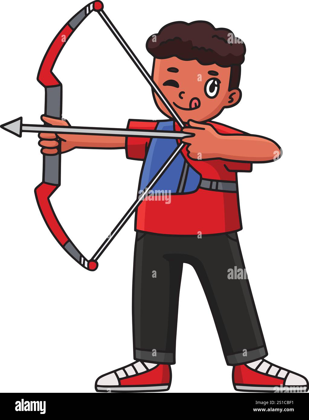 Archery Archer Raising Bow and Arrow Clipart Stock Vector Image & Art ...