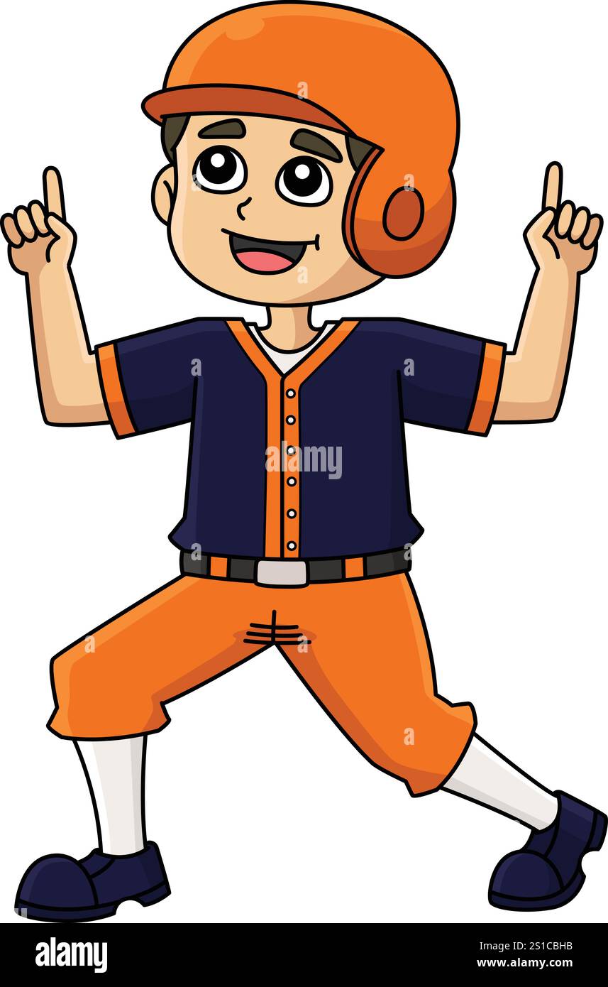 Baseball Player Celebration Cartoon Clipart Stock Vector Image & Art ...