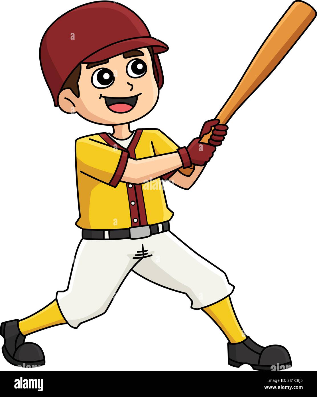 Baseball Batter Cartoon Colored Clipart Stock Vector Image & Art - Alamy