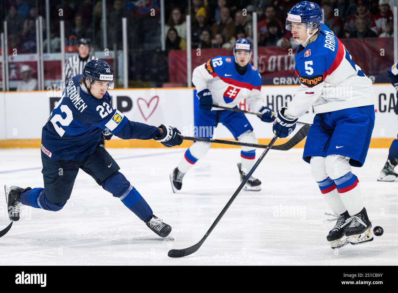 Kasper Halttunen of, Finland. , . and Richard Baran of Slovakia during ...