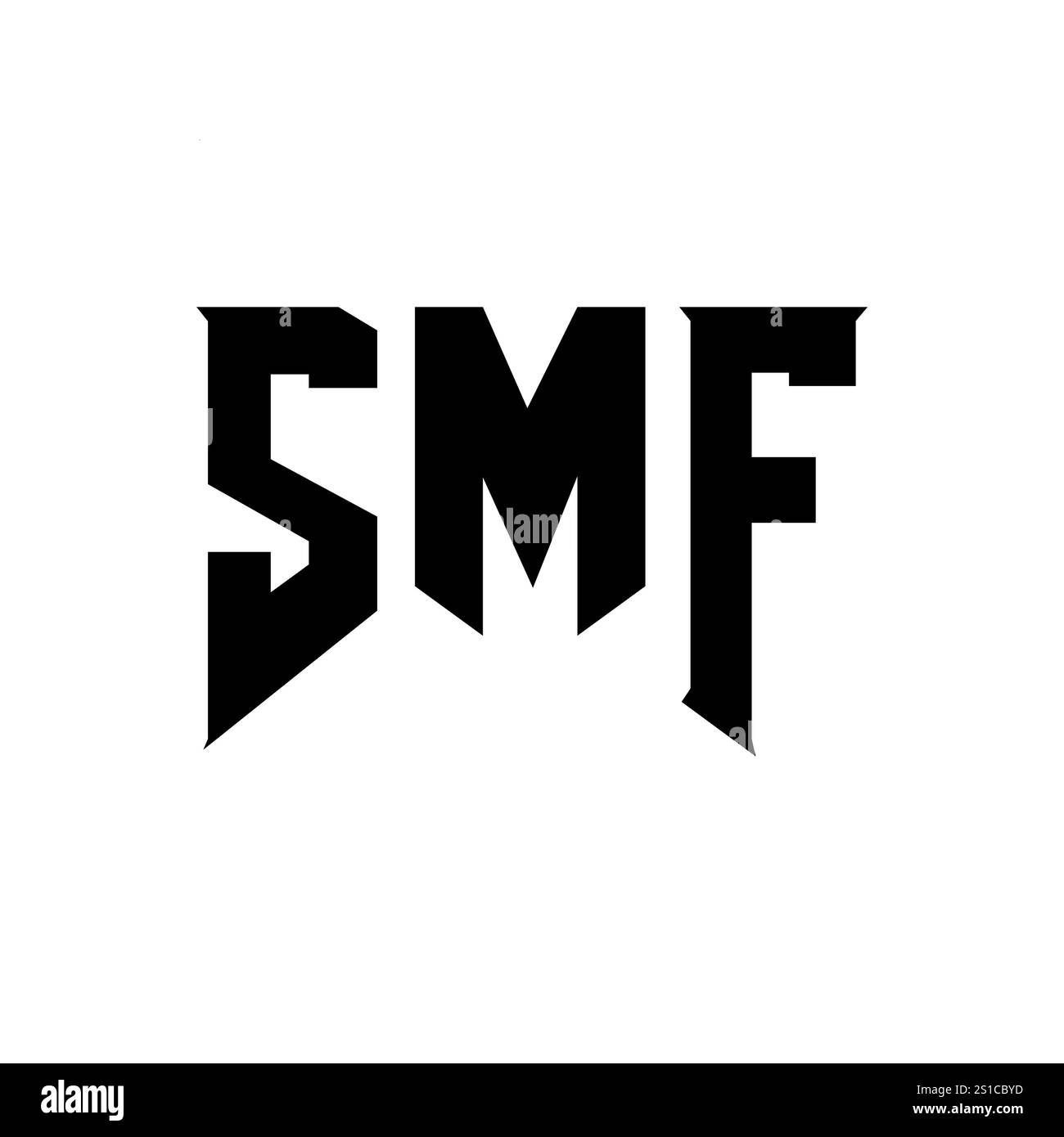 SMF letter logo design for technology company. SMF logo design black and white color combination ...