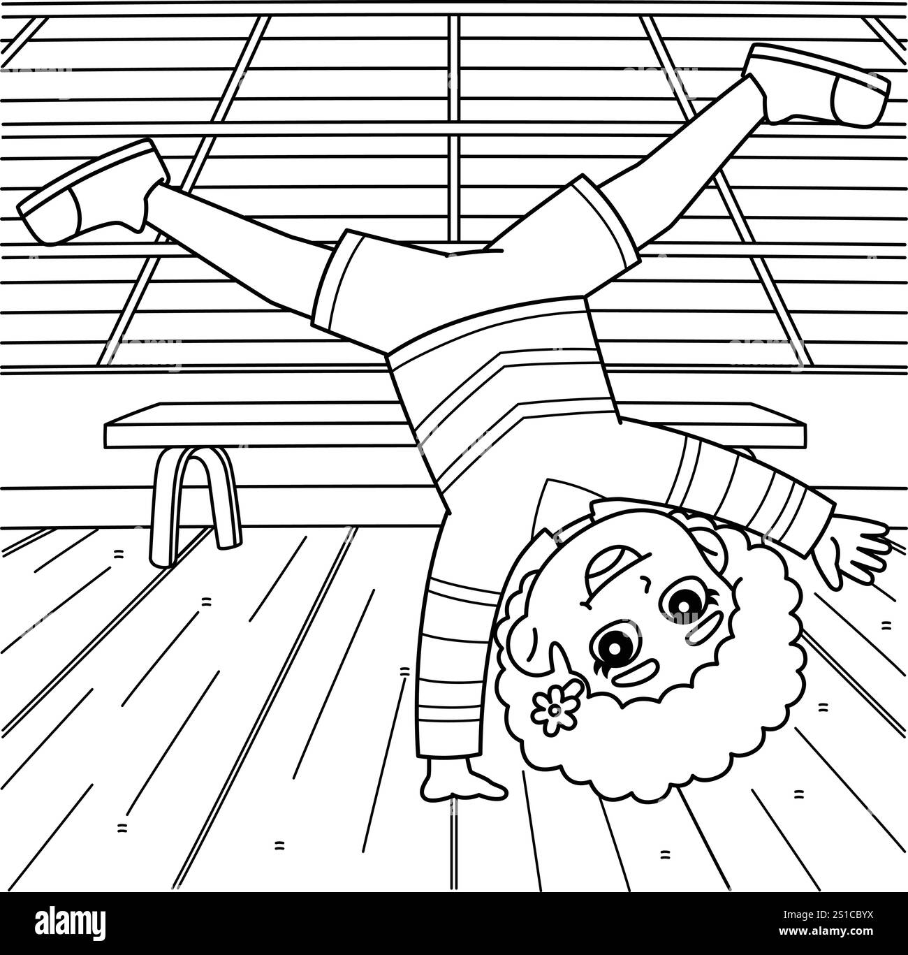 Cheerleading Female Cheerleader doing Cartwheel Stock Vector Image ...