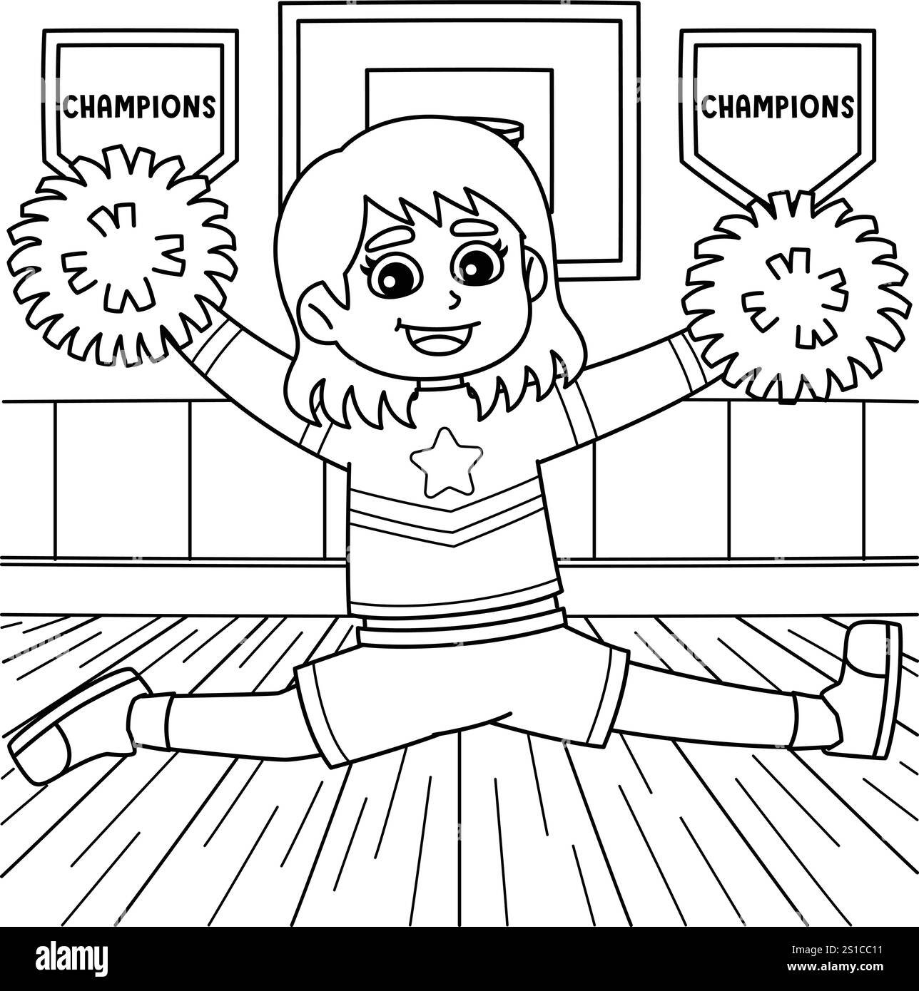 Cheerleading Female Cheerleader doing Splits Stock Vector Image & Art ...