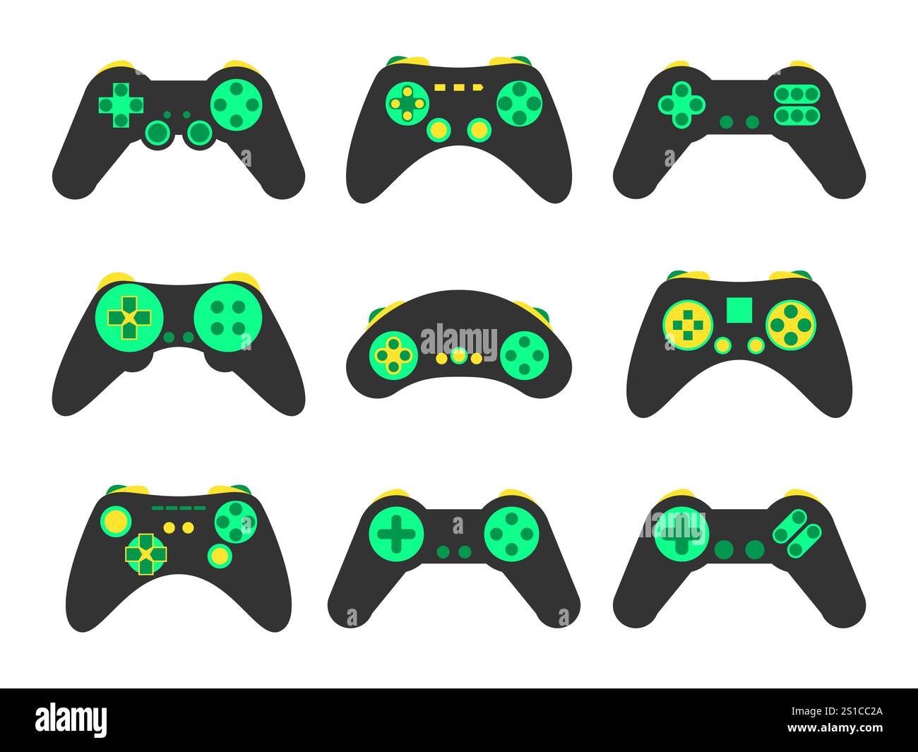 Gamepad icon set isolated on white background. Joystick, game ...