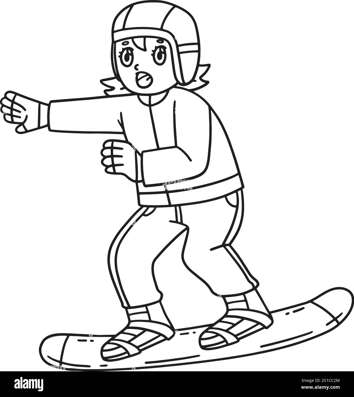 Girl Snowboarding Coloring Pages