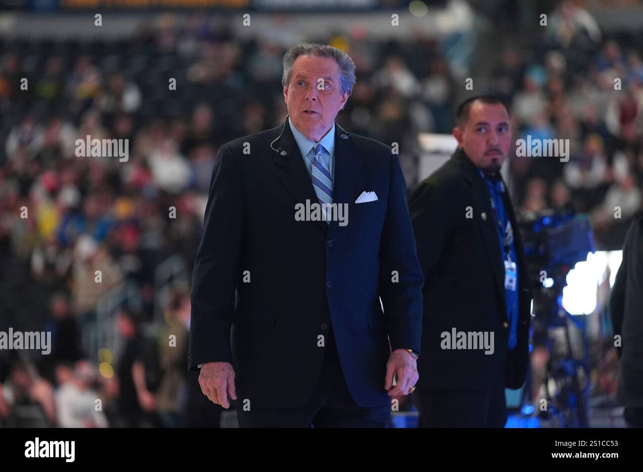 Atlanta Hawks television play-by-play announcer Bob Rathbun in the ...