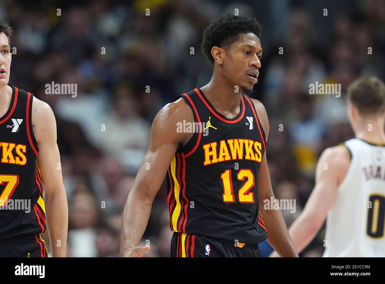 Atlanta Hawks forward De'Andre Hunter (12) in the second half of an NBA ...