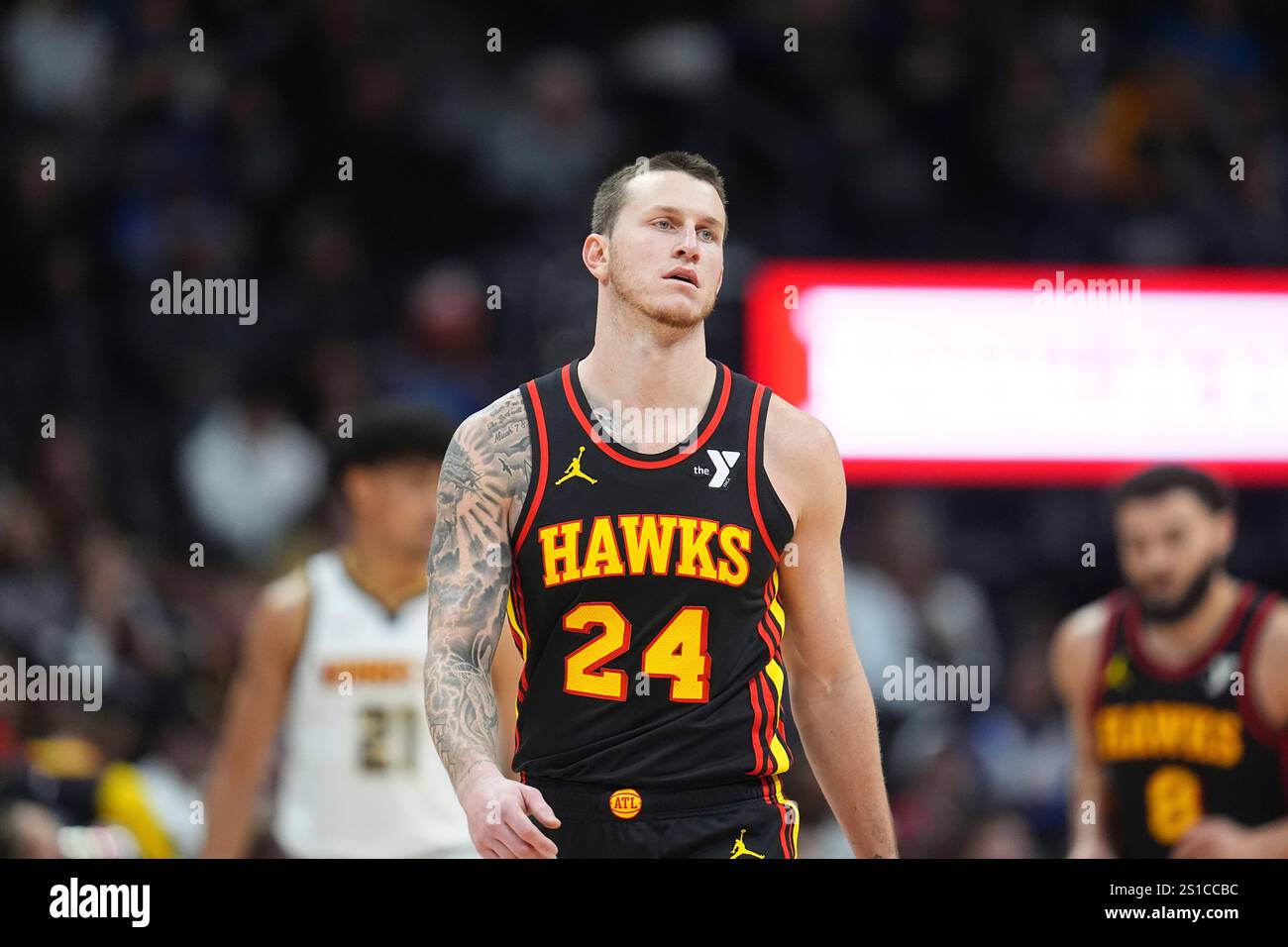 Atlanta Hawks guard Garrison Mathews (24) in the second half of an NBA ...