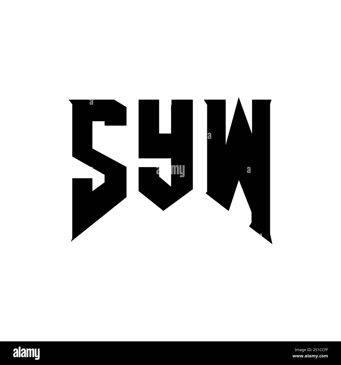 SYW letter logo design for technology company. SYW logo design black ...