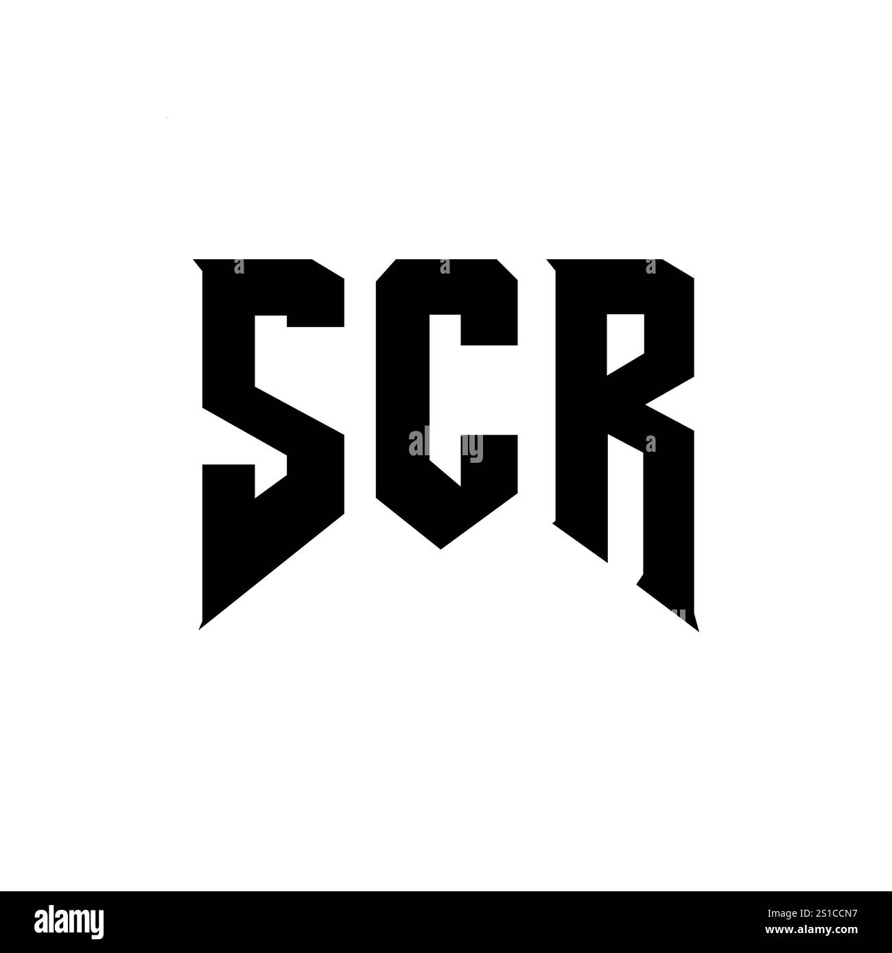 SCR letter logo design for technology company. SCR logo design black and white color combination ...