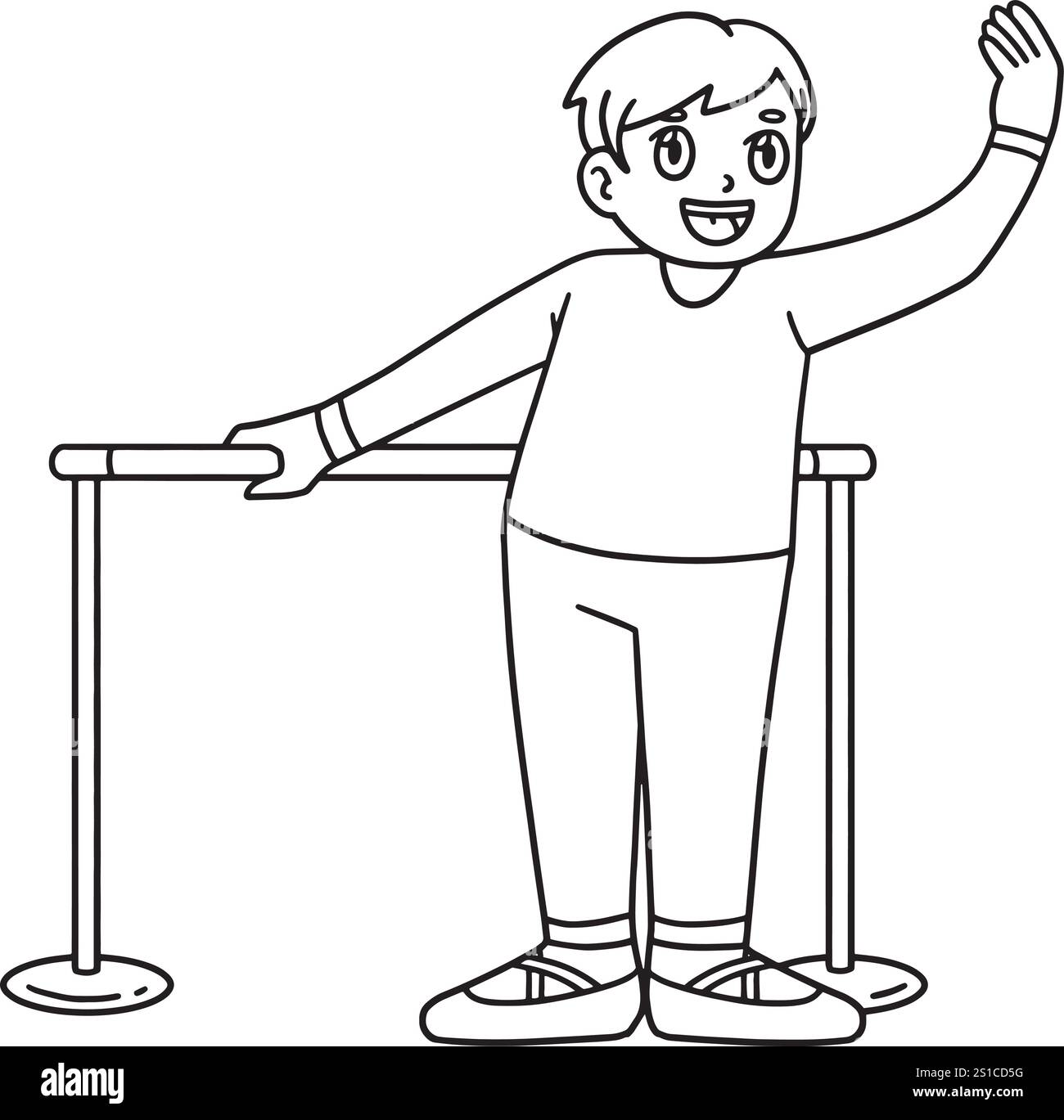 Ballet Danseur Practicing with Ballet Bar Isolated Stock Vector Image ...