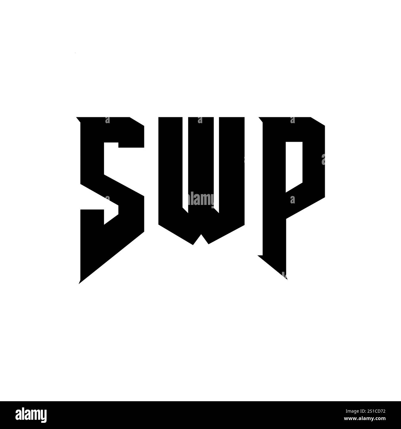 SWP letter logo design for technology company. SWP logo design black and white color combination ...
