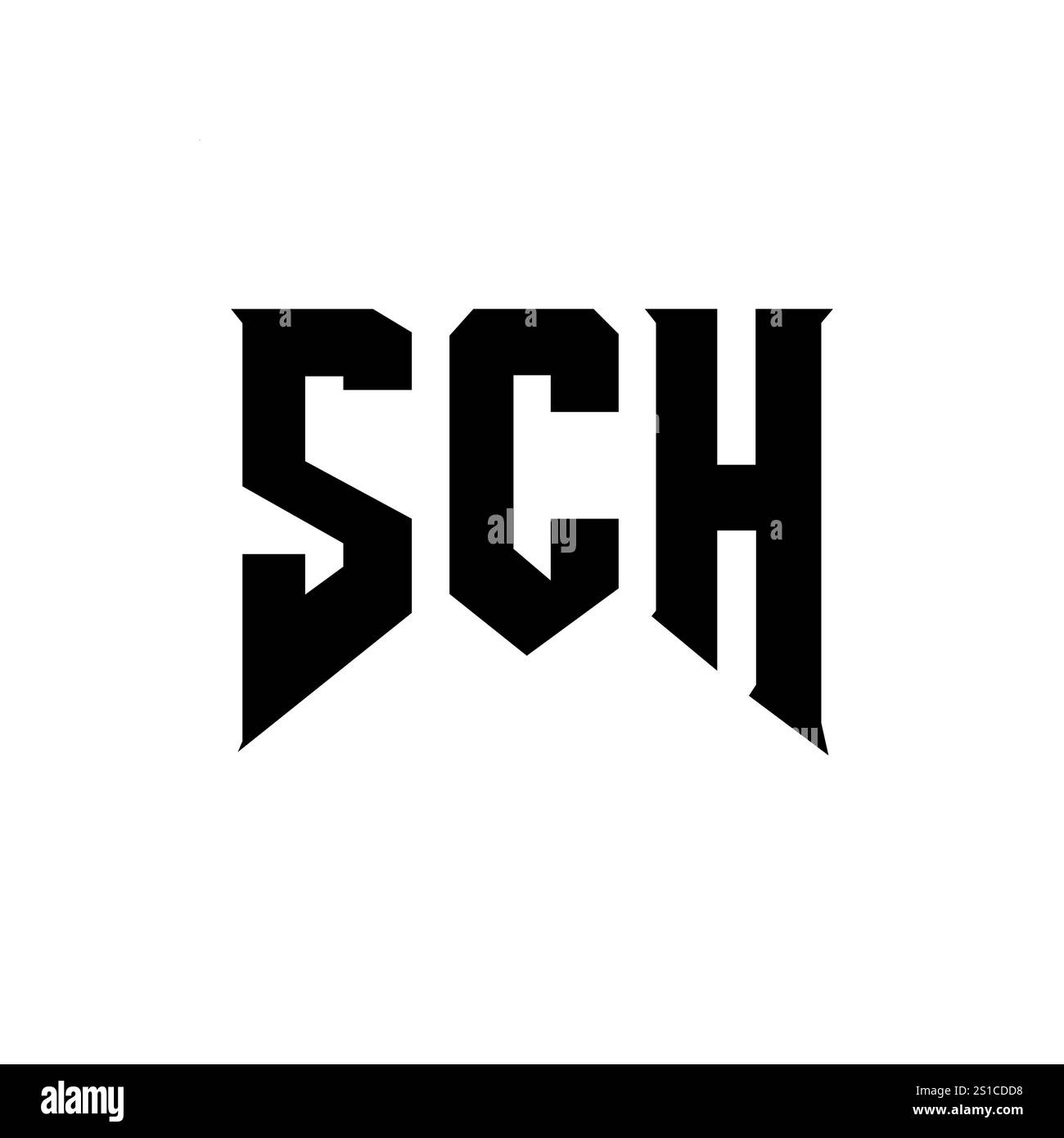 SCH letter logo design for technology company. SCH logo design black ...