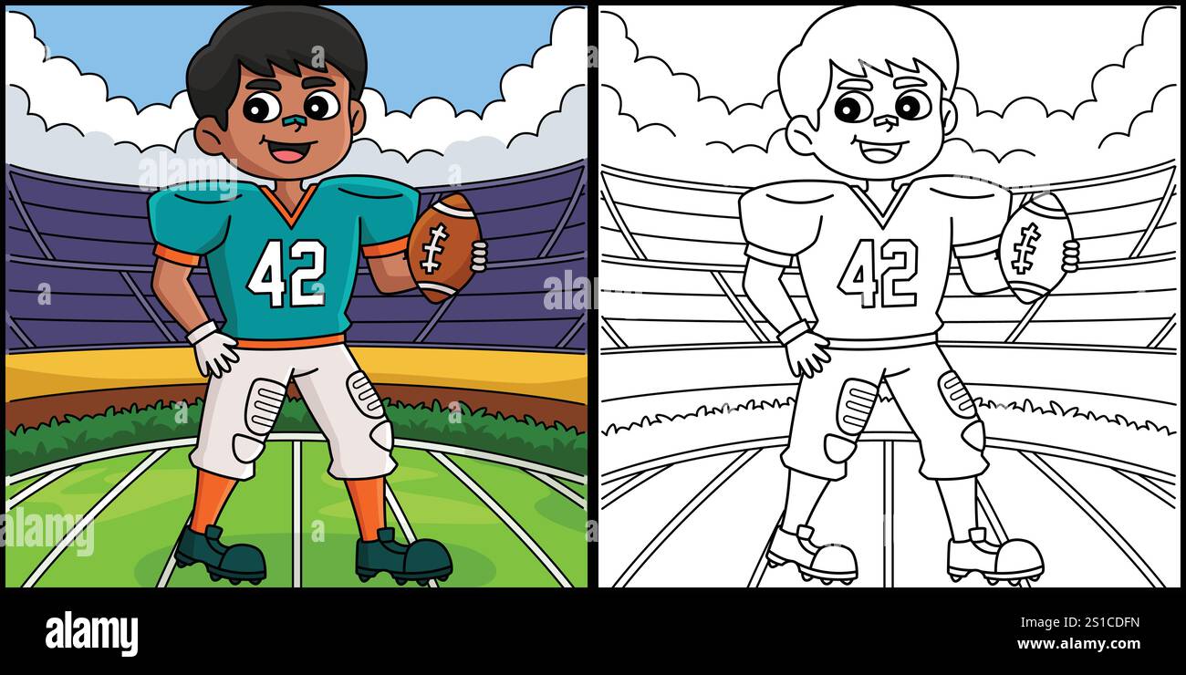 American Football Player Center Illustration Stock Vector Image & Art ...