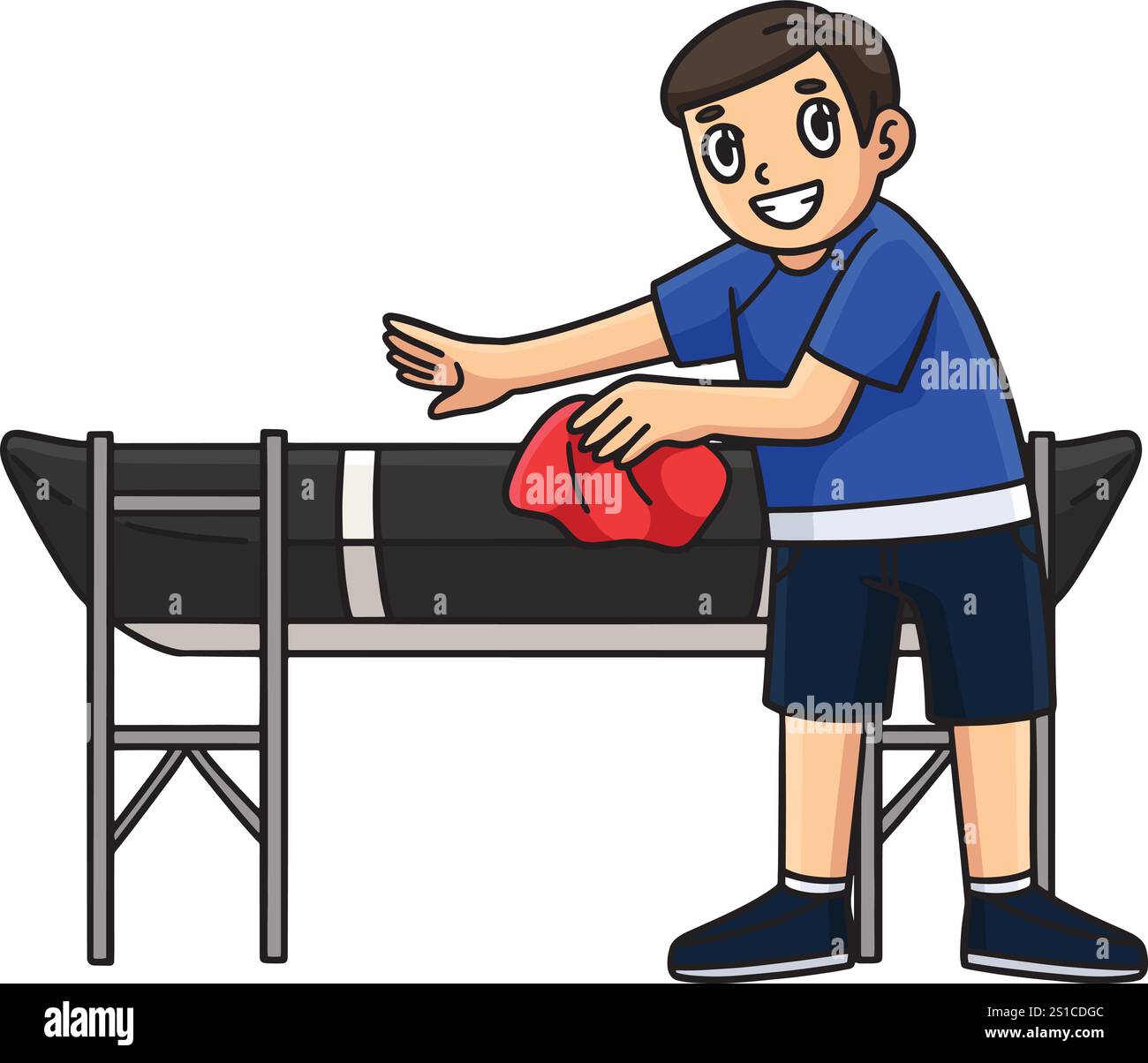 Rowing Oarsman Cleaning Boat Cartoon Clipart Stock Vector Image & Art ...