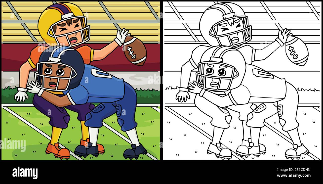 American Football Player Tackle Illustration Stock Vector Image & Art ...