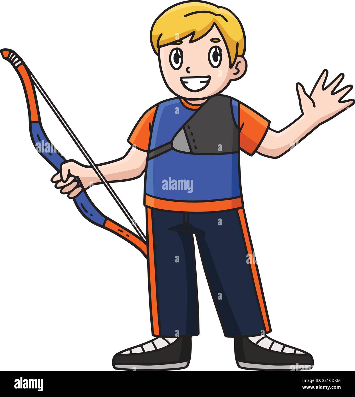 Archery Archer with Bow Cartoon Colored Clipart Stock Vector Image ...