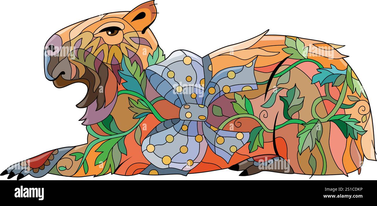 Capybara zentangle styled for t-shirt design, tattoo and other ...
