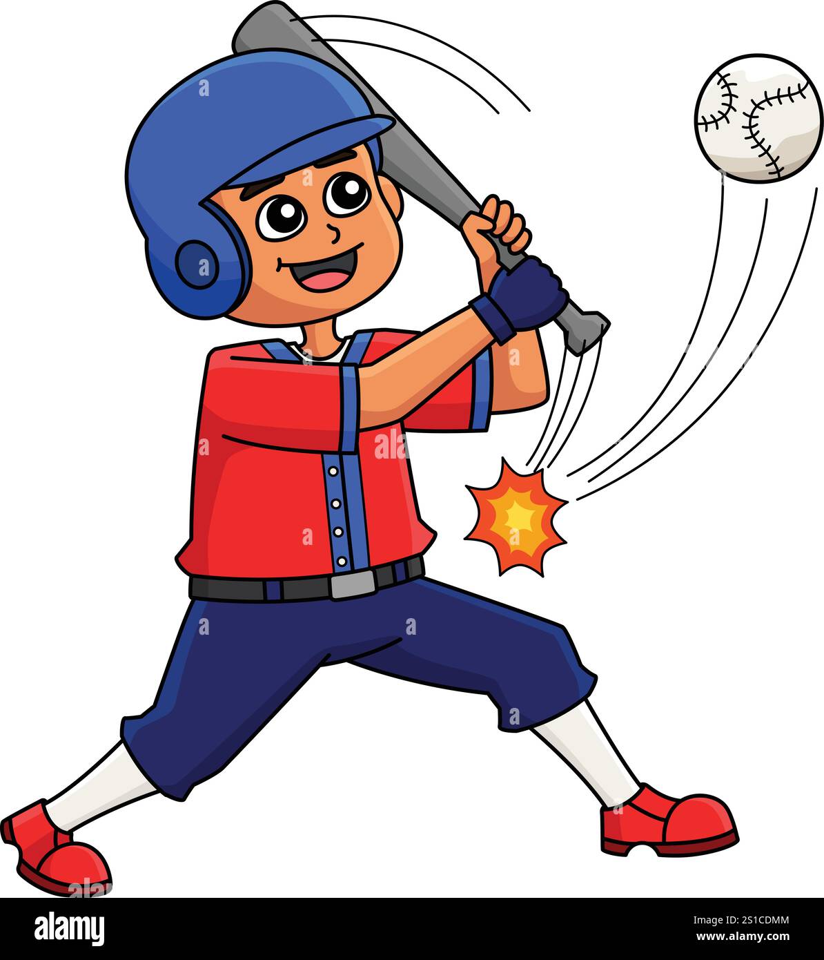Baseball Homerun Cartoon Colored Clipart Stock Vector Image & Art - Alamy