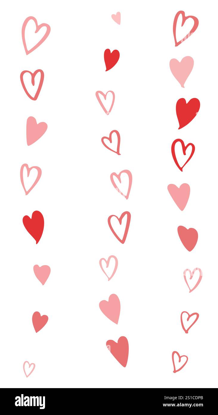 Adorable hand-drawn heart pattern, perfect for Valentine's Day ...