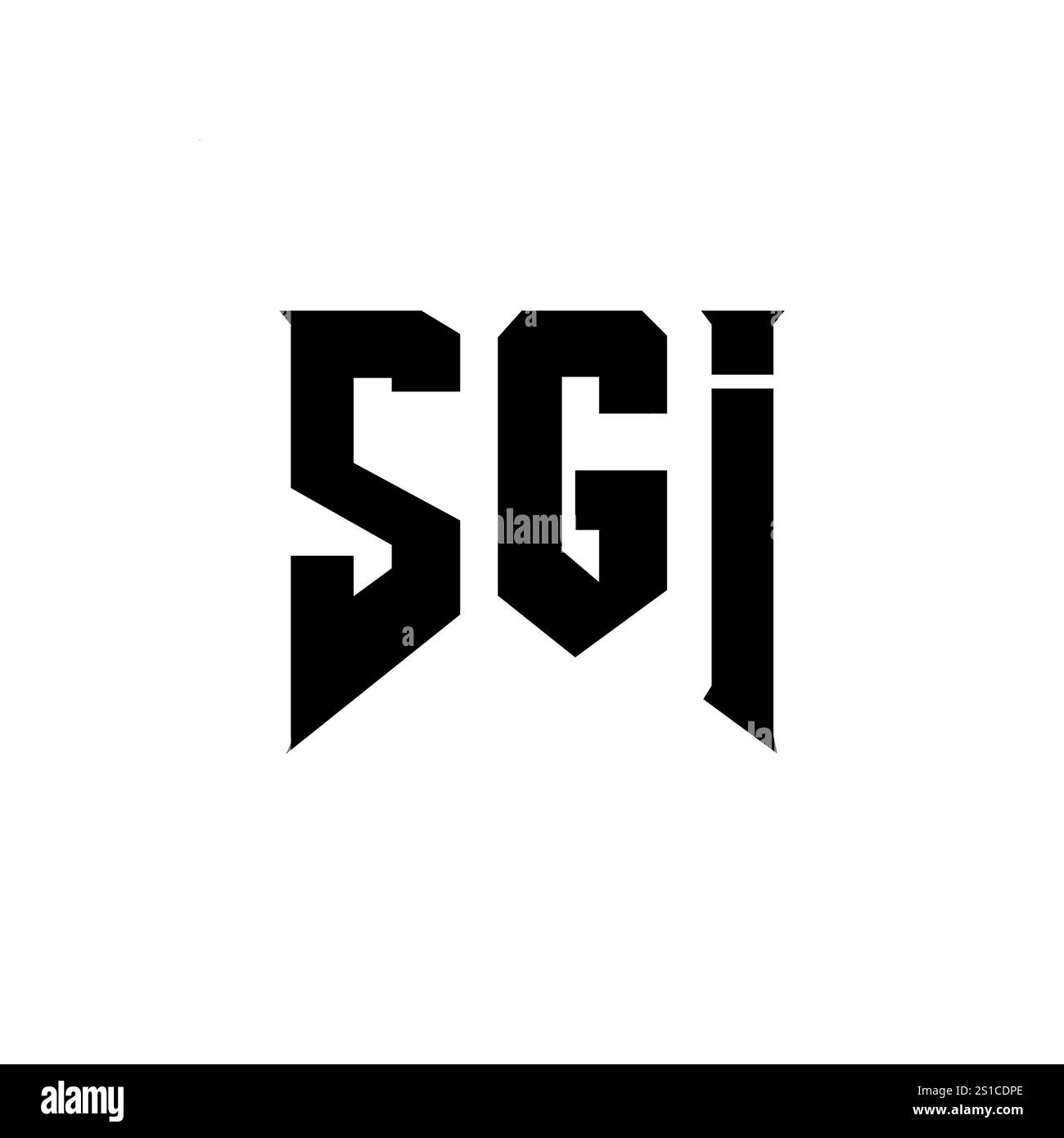 SGI letter logo design for technology company. SGI logo design black and white color combination ...