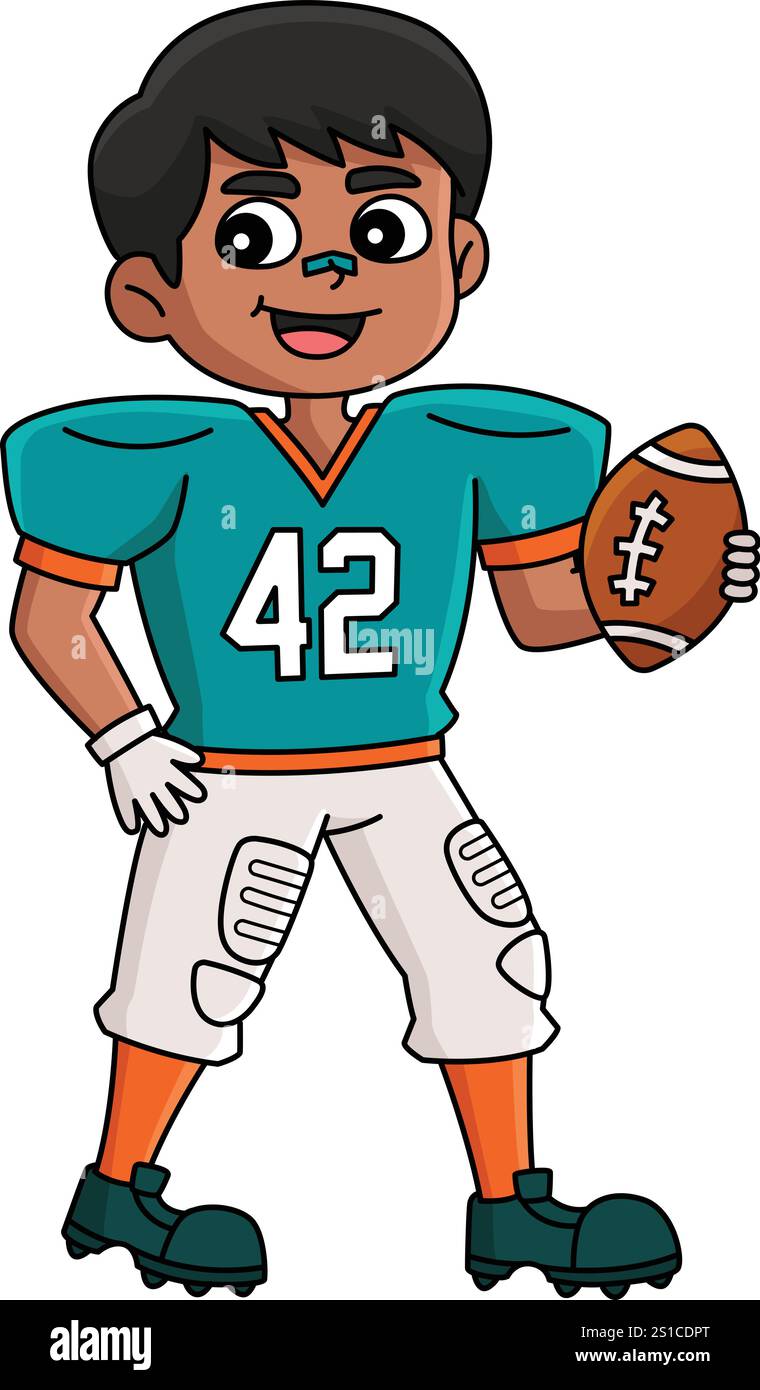 American Football Player Center Position Clipart Stock Vector Image ...