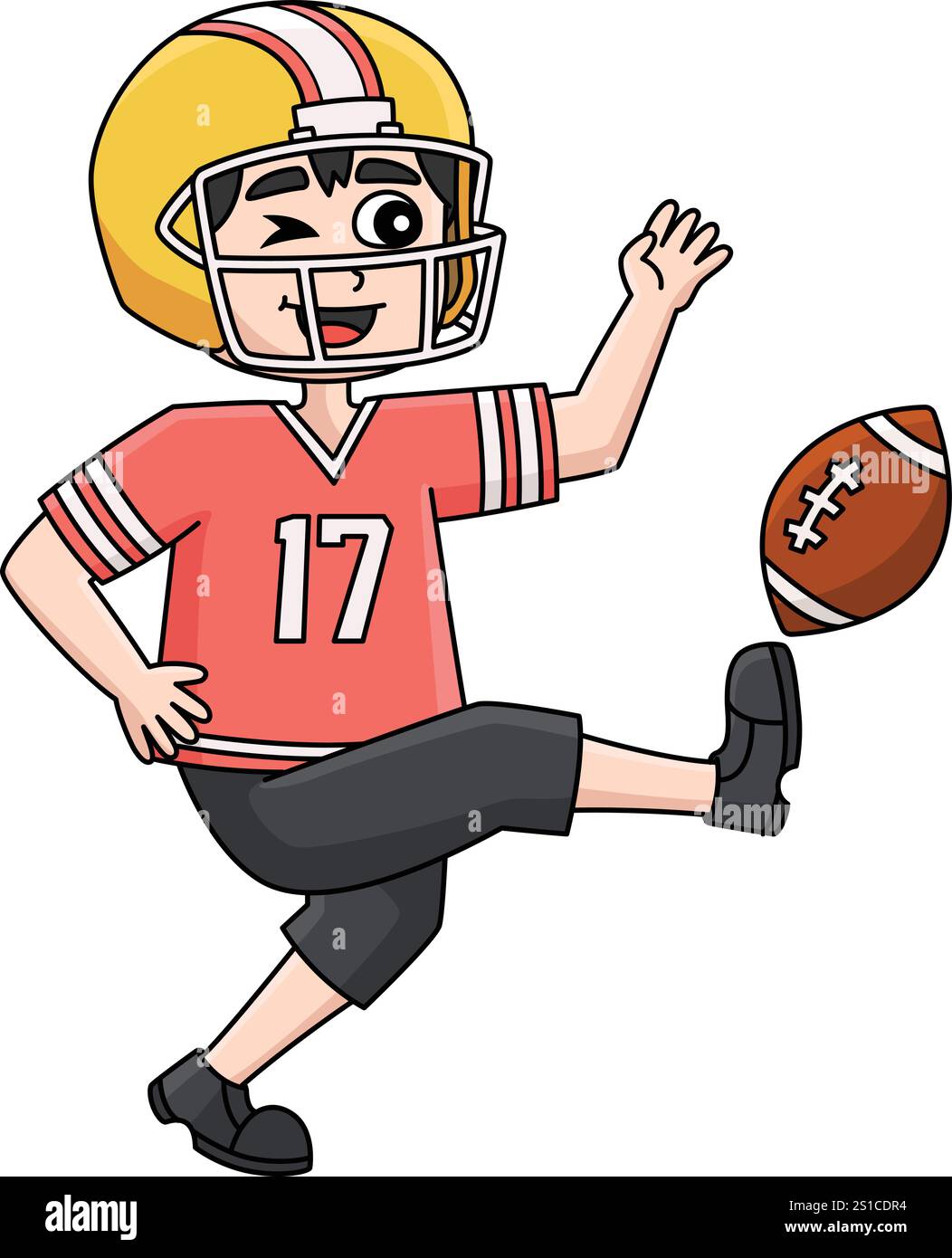 American Football Kid Player Cartoon Clipart Stock Vector Image & Art ...