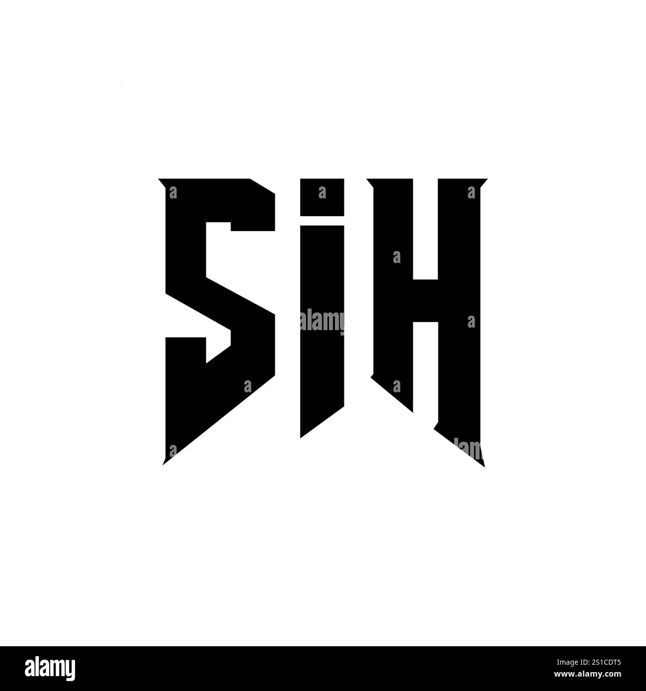 SIH letter logo design for technology company. SIH logo design black ...