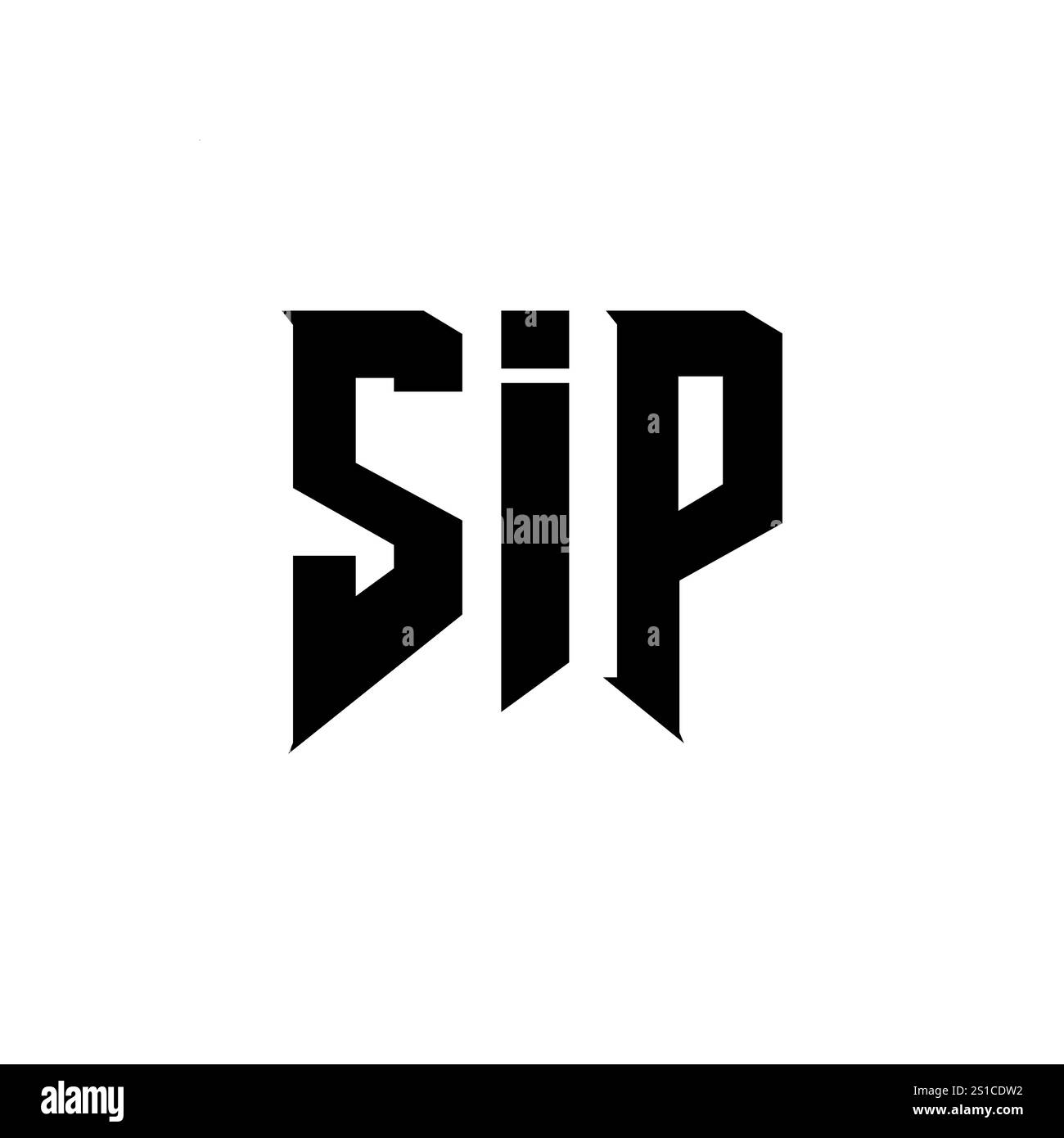 SIP letter logo design for technology company. SIP logo design black and white color combination ...