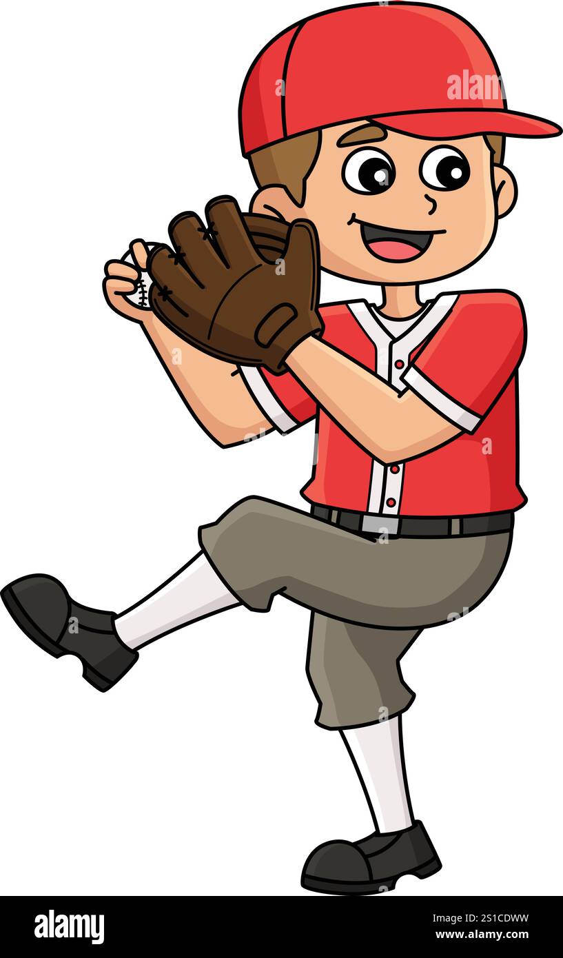 Baseball Pitcher Cartoon Colored Clipart Stock Vector Image & Art - Alamy