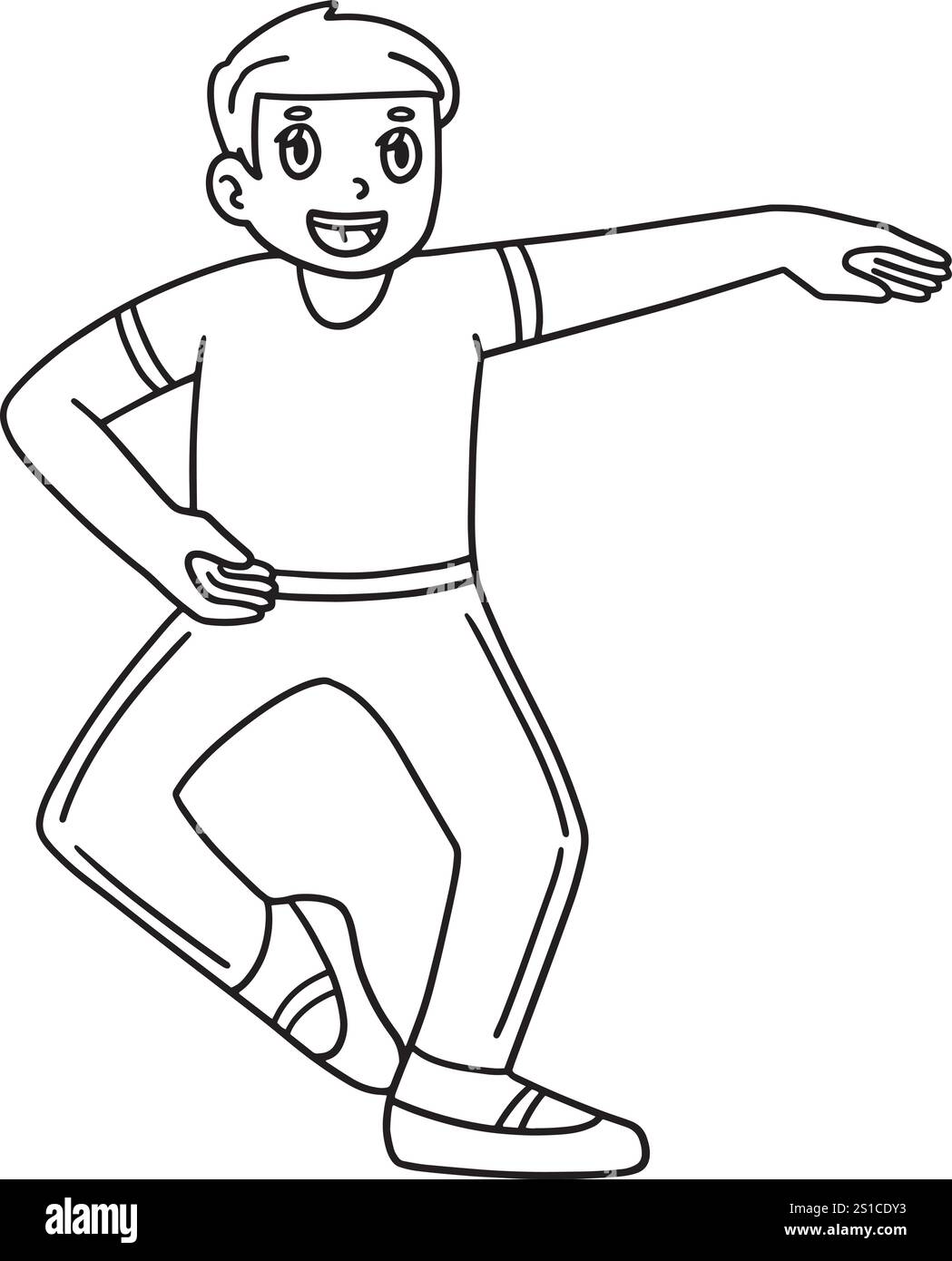 Ballet Danseur in Bouncing Step Isolated Coloring Stock Vector Image ...