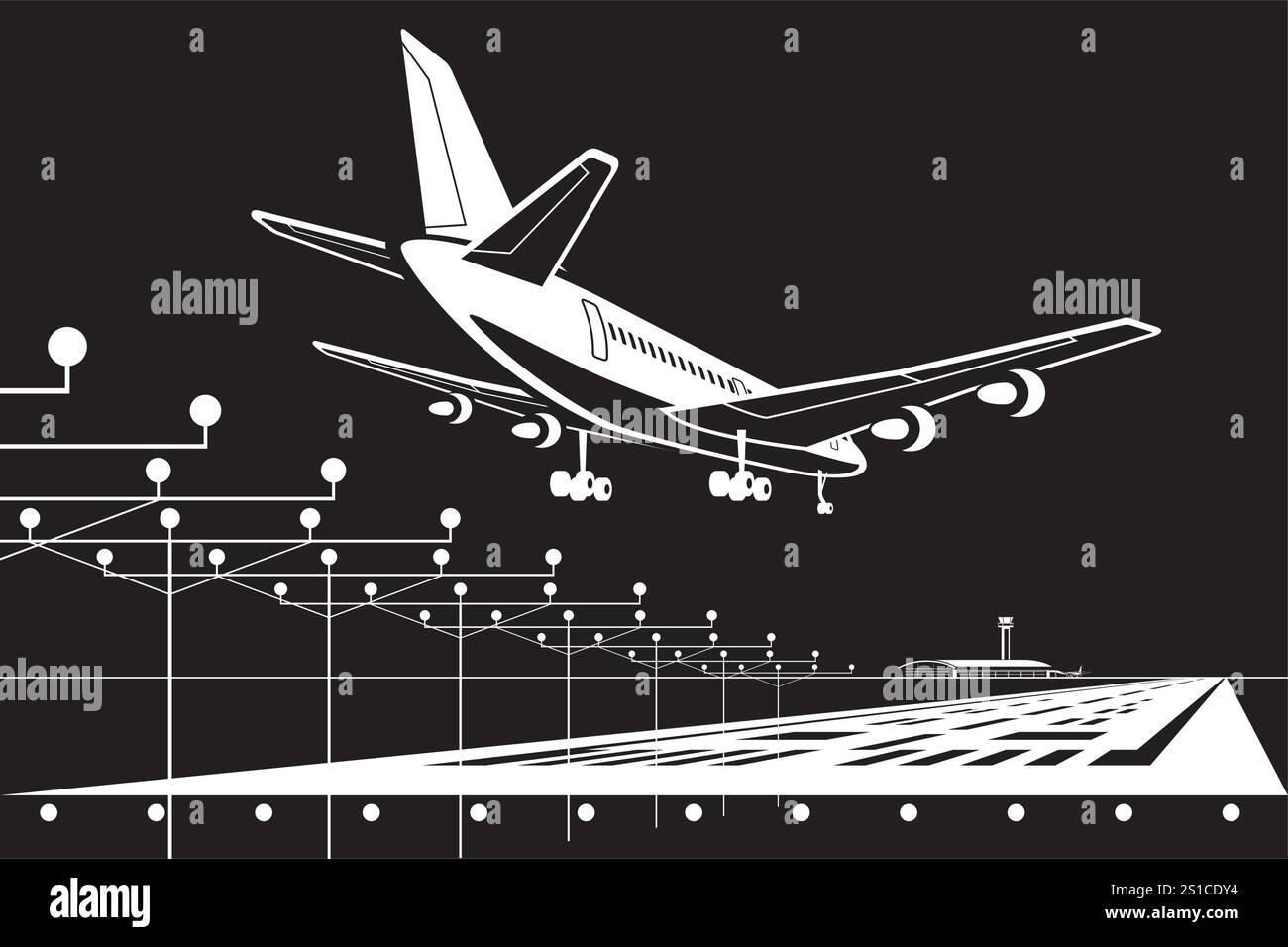 Airport approach lighting Stock Vector Images - Alamy