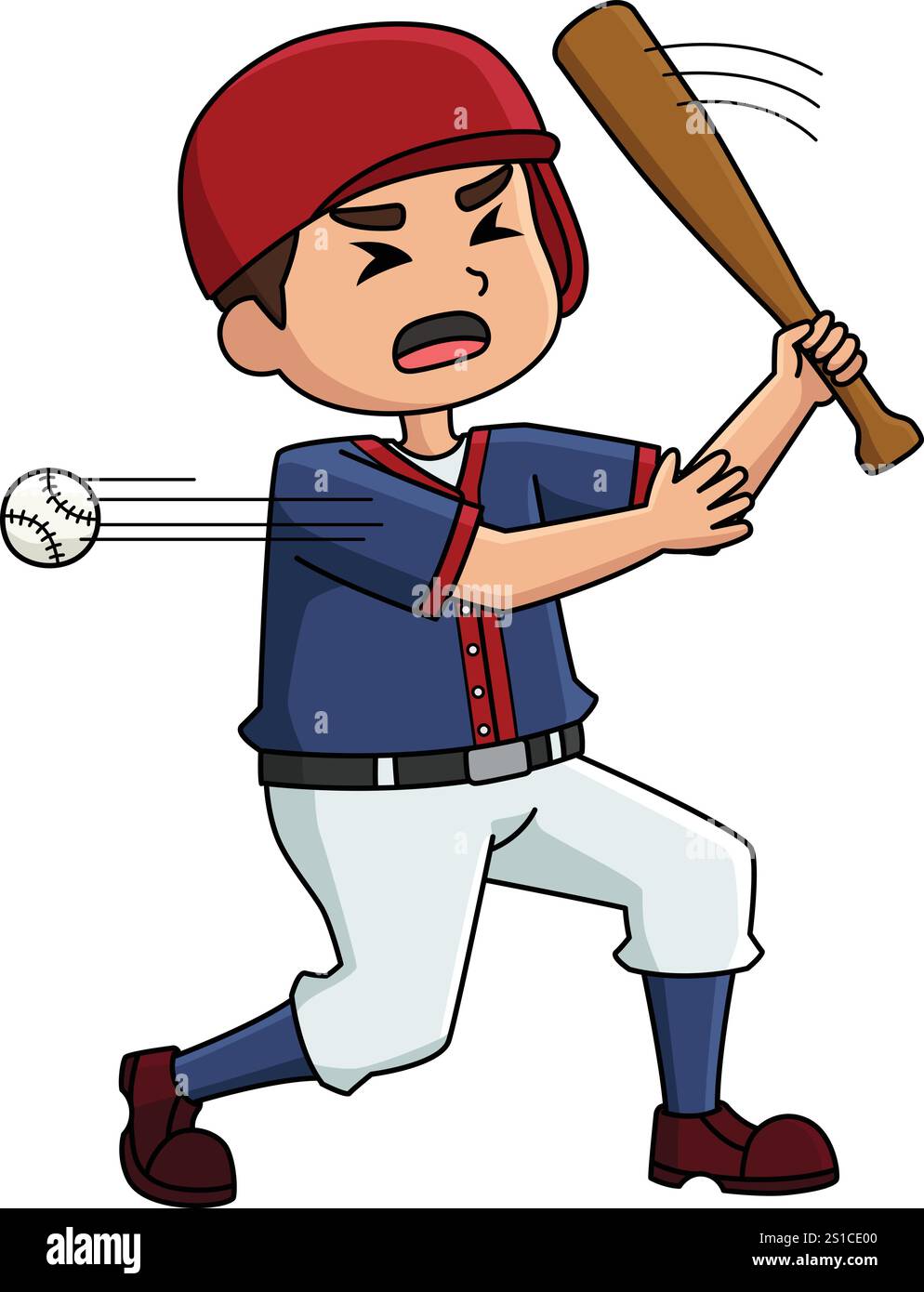 Baseball Player Strike Out Cartoon Colored Clipart Stock Vector Image ...