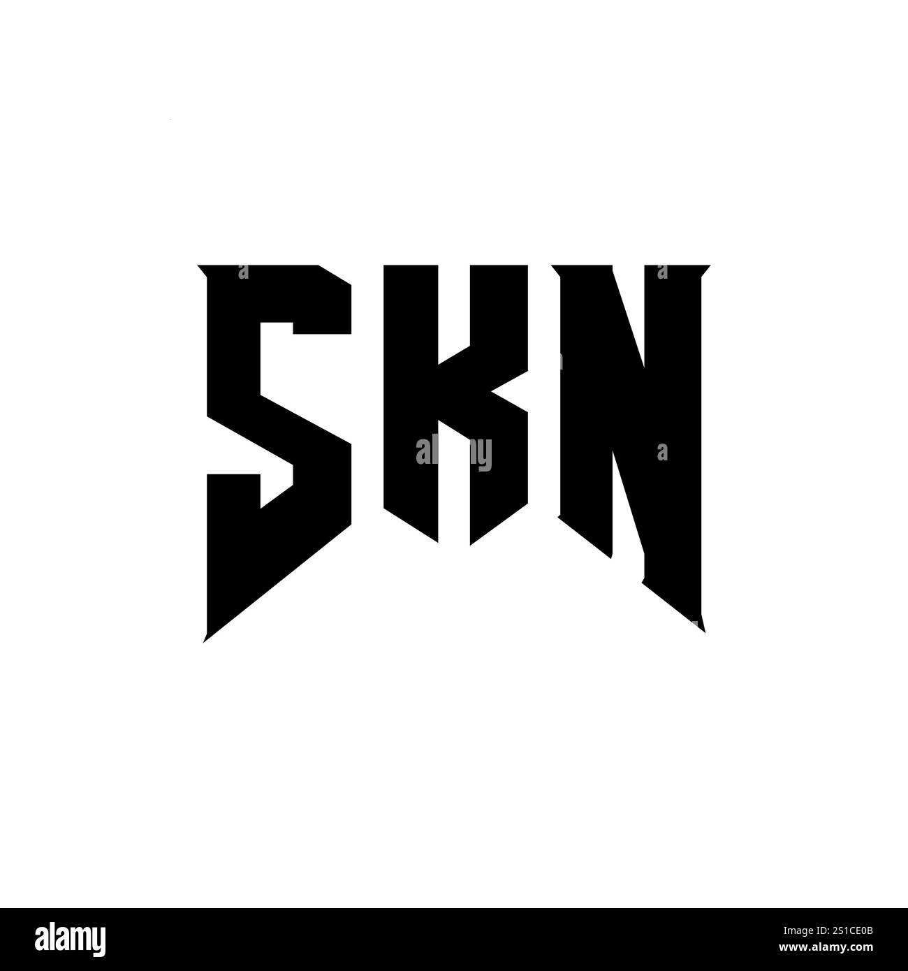 SKN letter logo design for technology company. SKN logo design black and white color combination ...