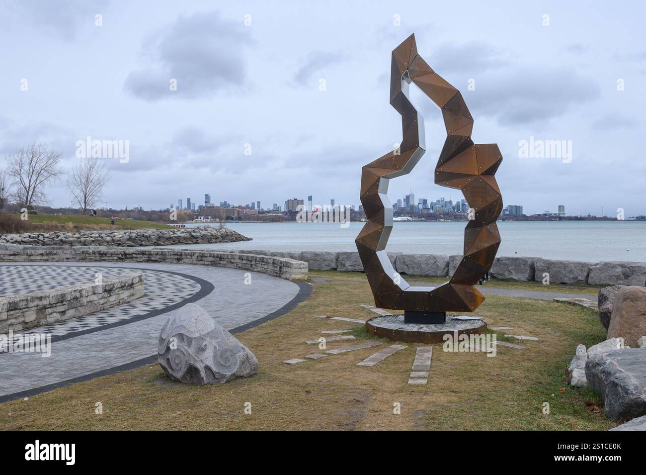 Toronto, ON, Canada – January 1, 2025: Campfire, a new Indigenous-led public art installation at ...