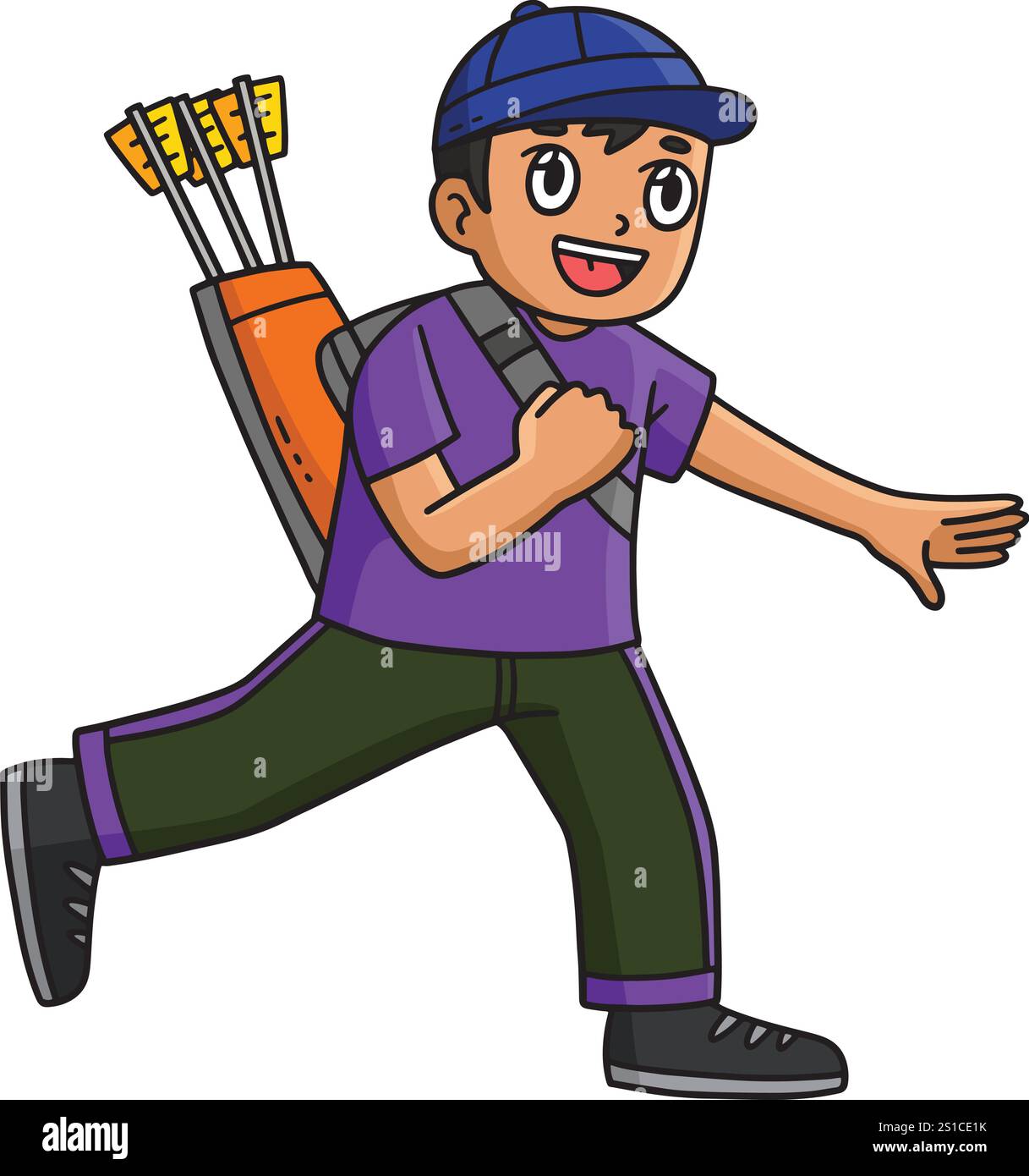 Archery Archer Carrying Quiver Cartoon Clipart Stock Vector Image & Art ...