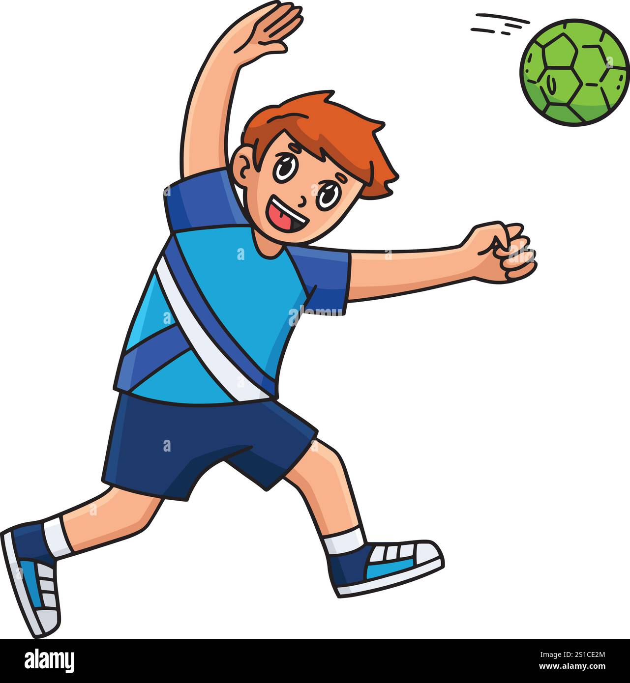 Handball Player Defense Position Cartoon Clipart Stock Vector Image ...