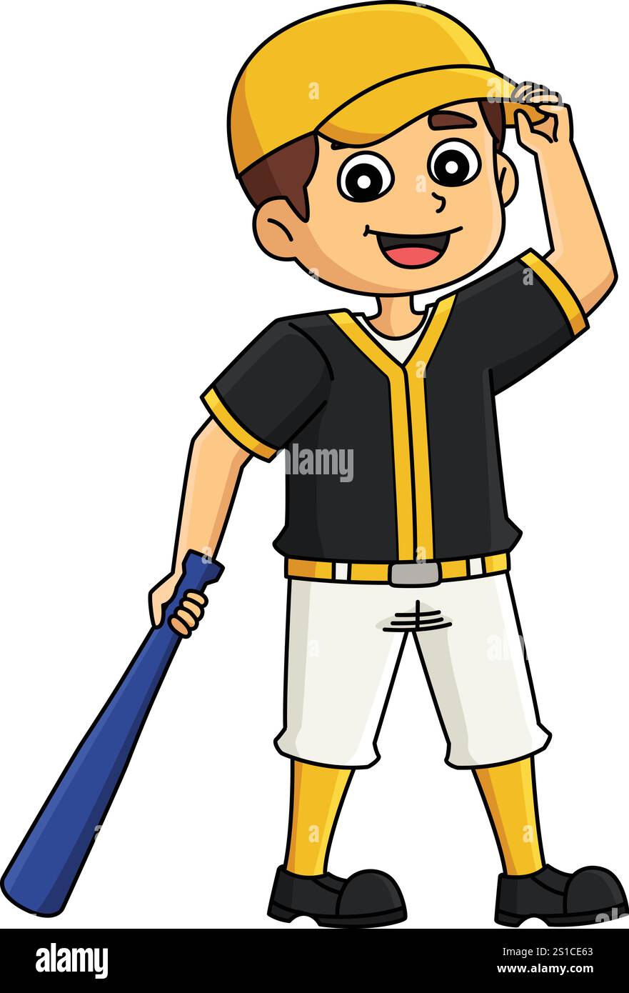 Baseball player cartoon hi-res stock photography and images - Alamy