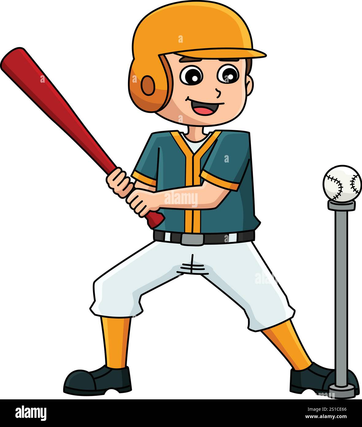 Baseball Player Training Cartoon Colored Clipart Stock Vector Image ...