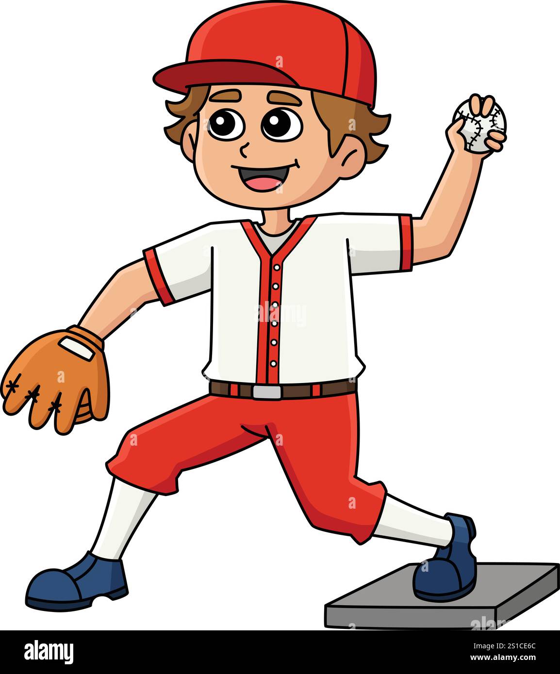 Baseball Baseman Cartoon Colored Clipart Stock Vector Image & Art - Alamy