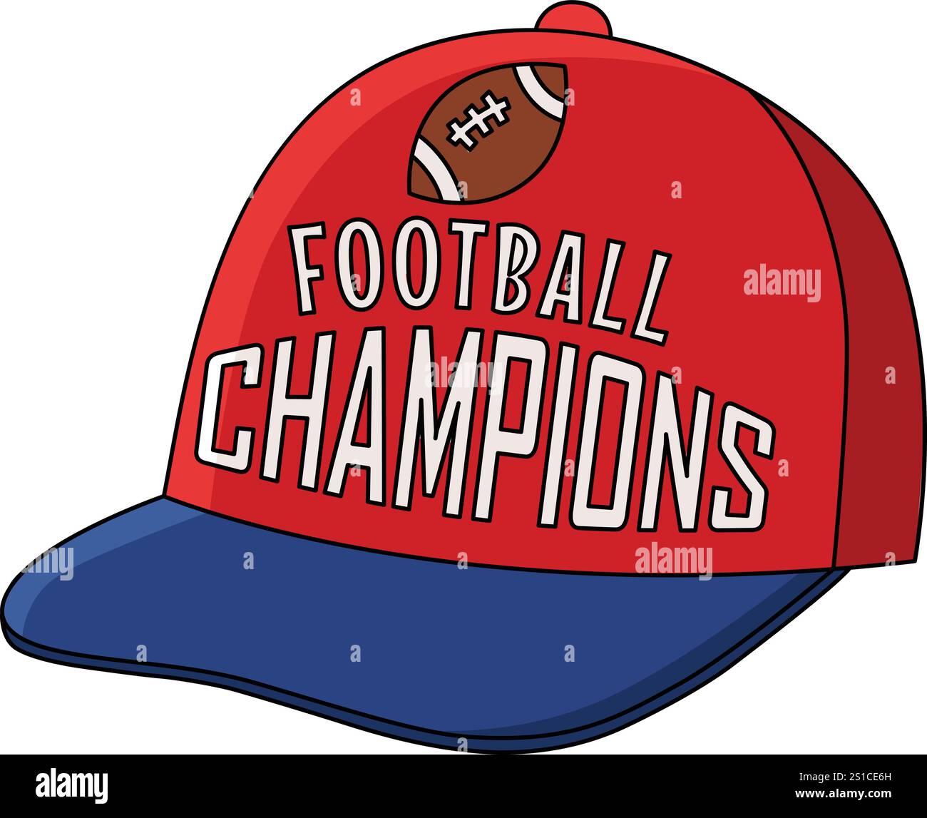 American Football Champion Cap Cartoon Clipart Stock Vector Image & Art ...