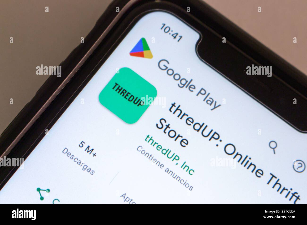 ThredUp app, a US-based resale platform for secondhand clothing that ...