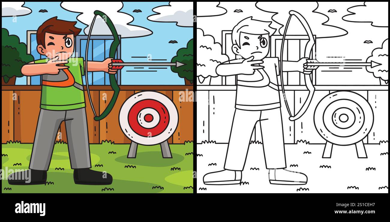 Archery Archer Shooting Arrow Illustration Stock Vector Image & Art - Alamy